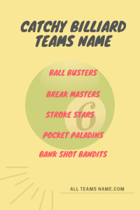 233 Hilarious Pool Team Names That Will Make You Chuckle - All Teams Name